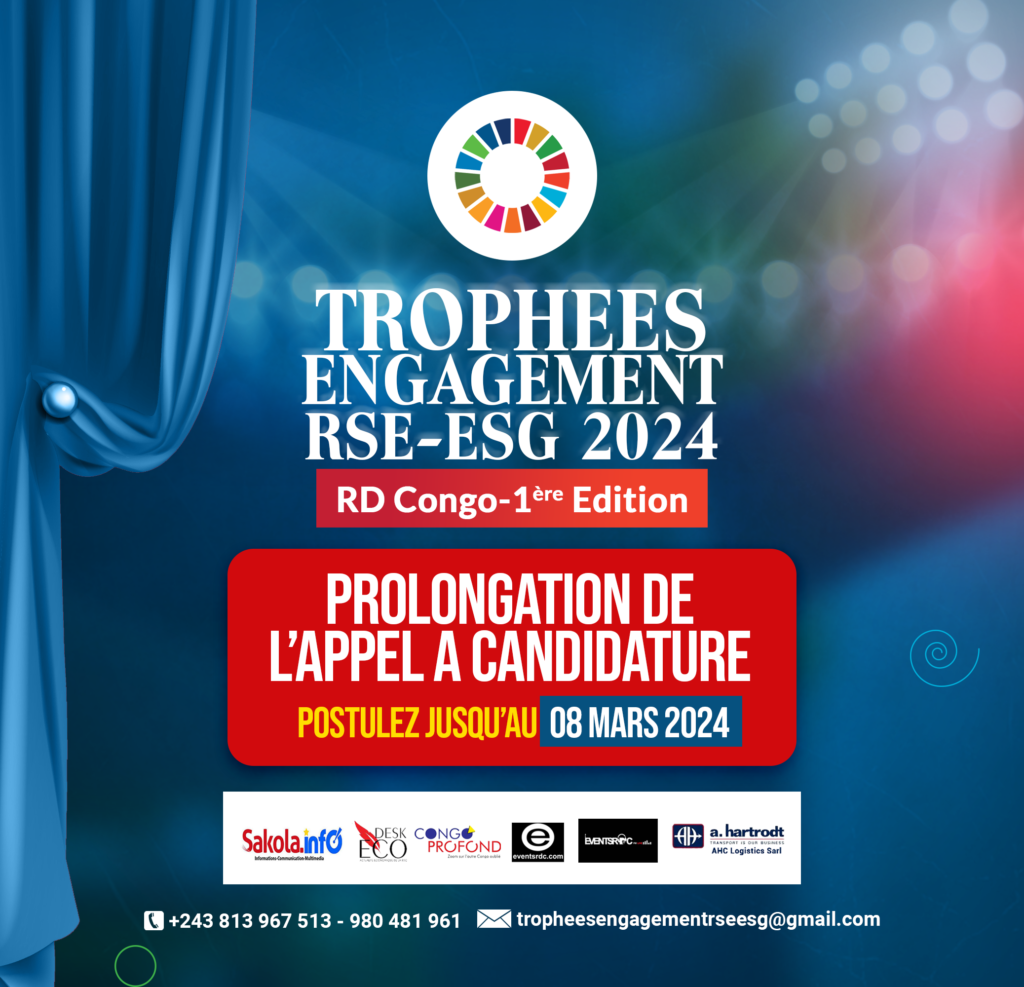 1ère Édition Trophées RSE-ESG RDC 2024 : Prolongation de l’appel à ...