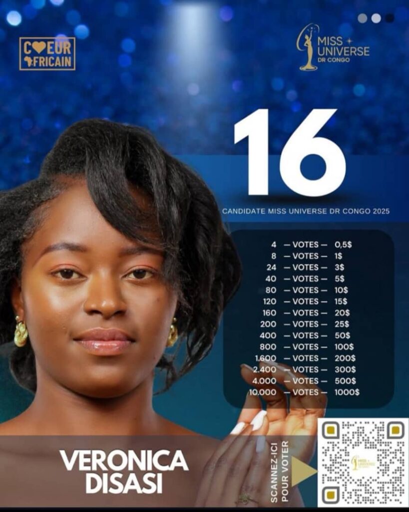 Concours Miss Univers RDC 2025 : Veronica Disasi, l’éclat du Haut ...